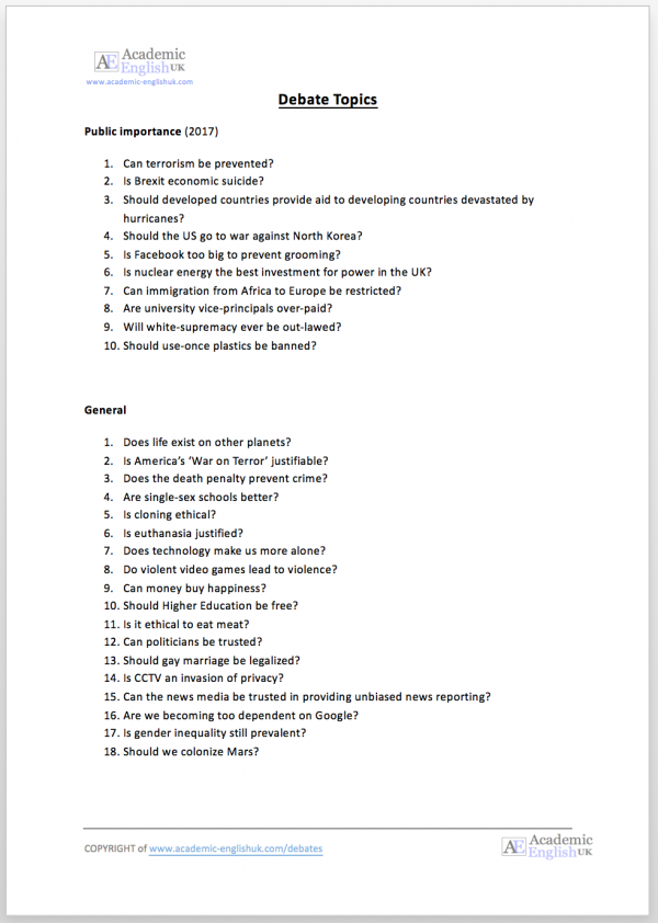 Academic Debates - how to debate at university (International Students)