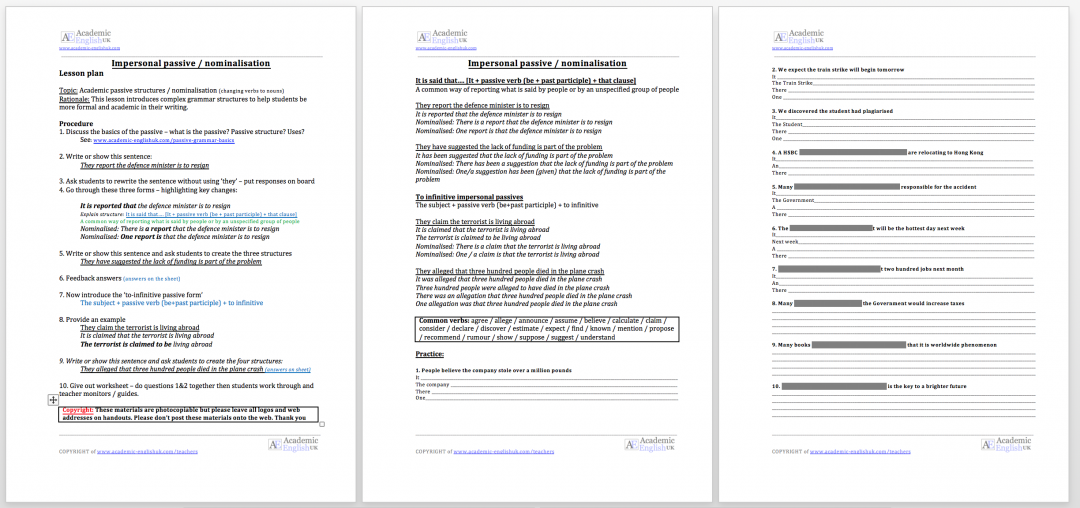 Impersonal Passive Grammar - Academic English Grammar
