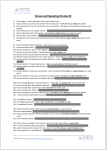 Grammar Tense Review - The 12 Tenses in English. Academic English UK
