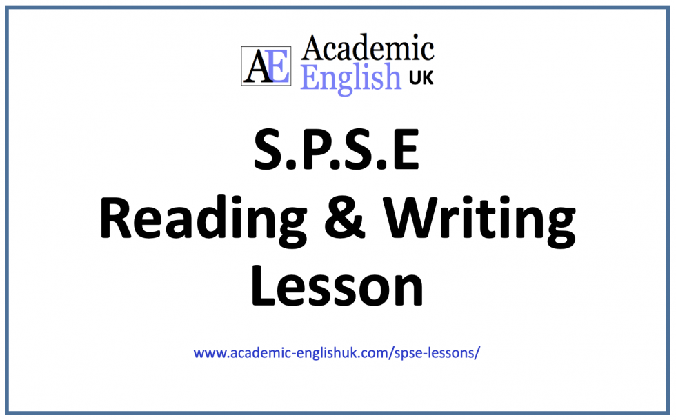SPSE Reading & Writing Lessons / Academic English UK