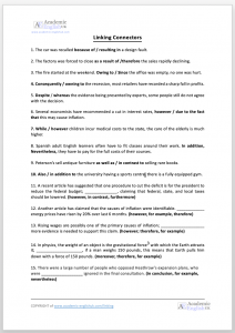 Linking words in academic writing / AEUK