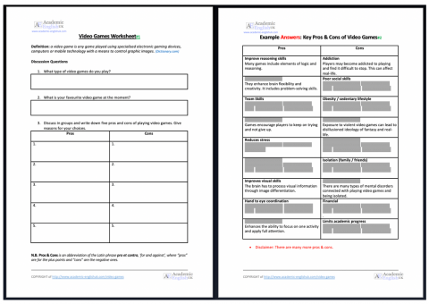 Video games lesson - Academic English UK