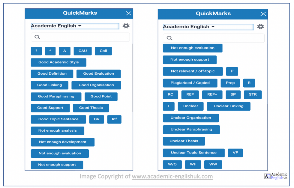 Turnitin Quickmarks - Academic English UK