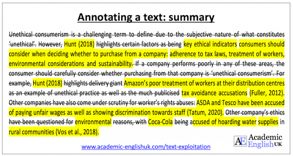 Text Exploitation - Academic English UK