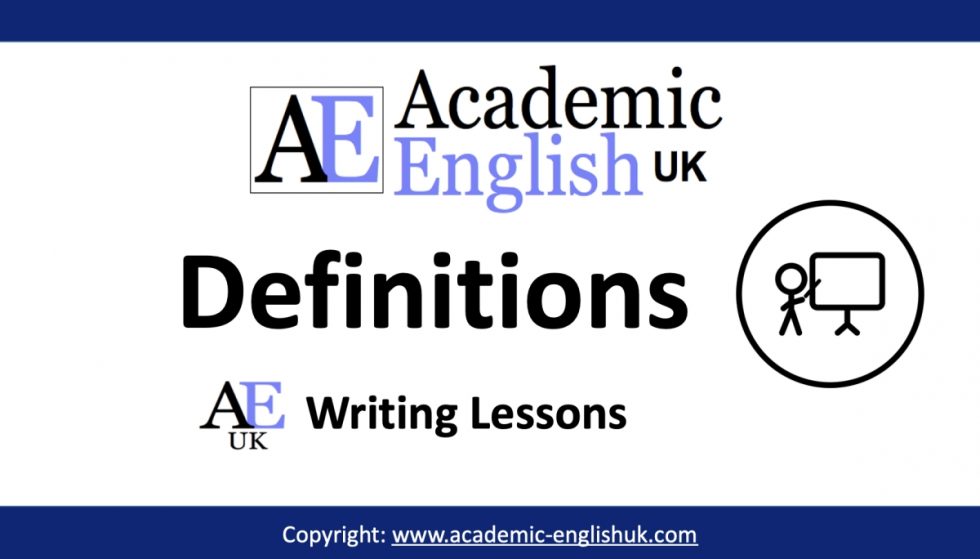 Academic Definitions - Academic English UK