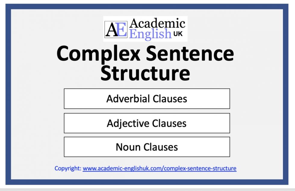 Complex Sentence Structure - Academic English UK