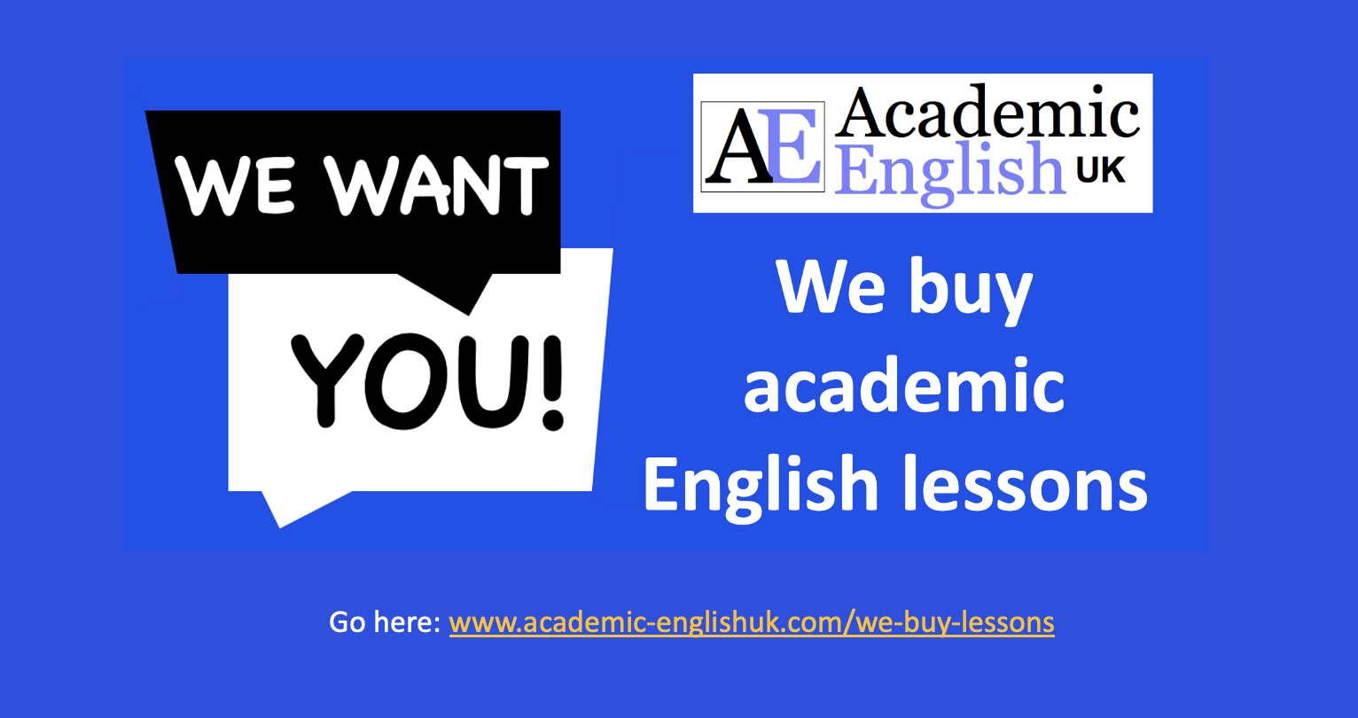 We buy academic English lessons - Academic English UK