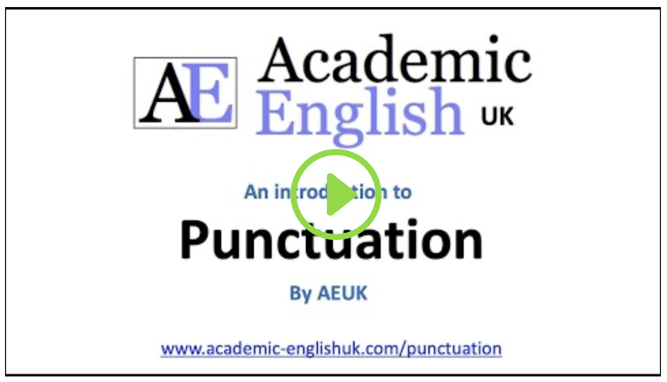 Academic Punctuation Lesson