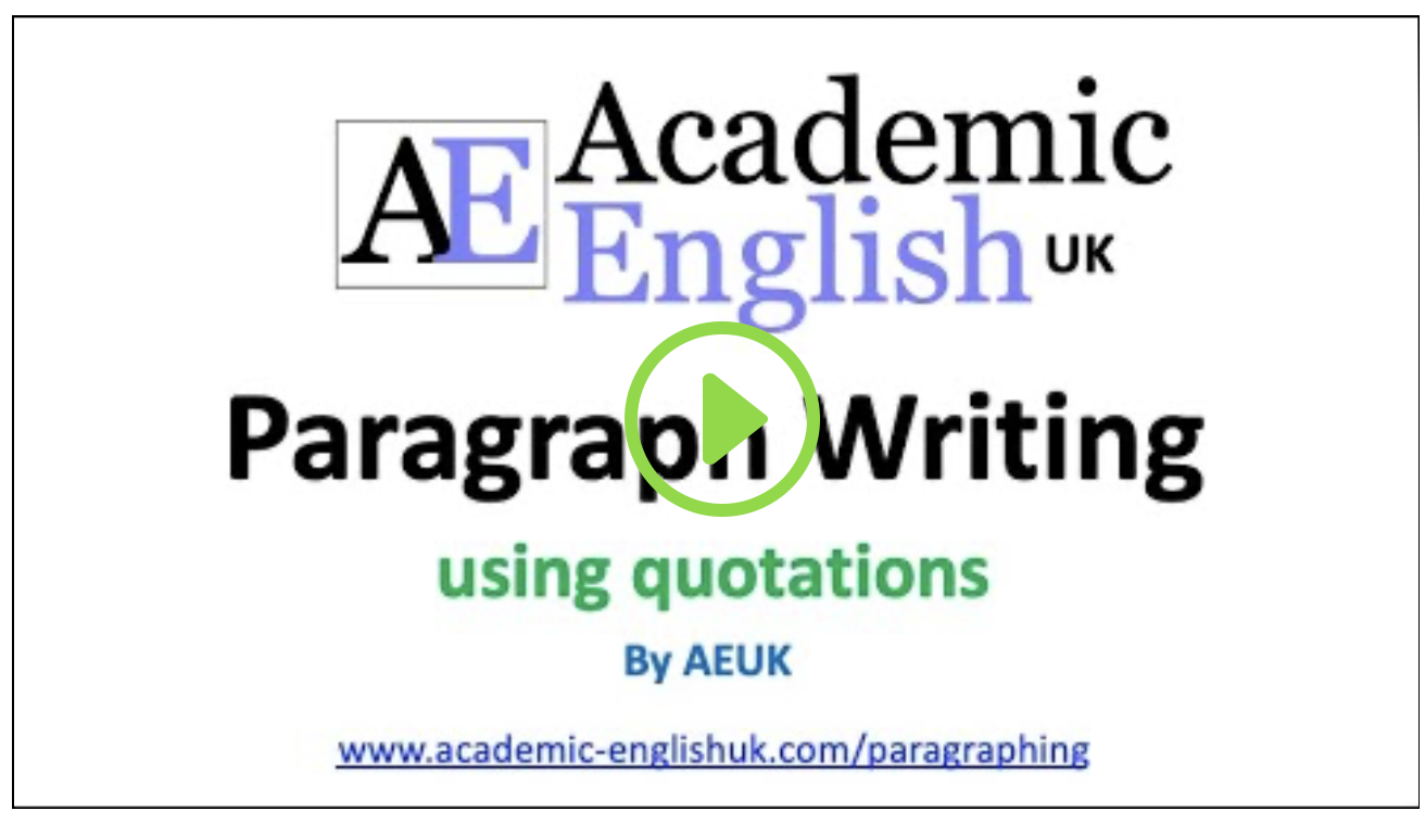 FREE LESSON: Paragraph Writing 2 with Quotations