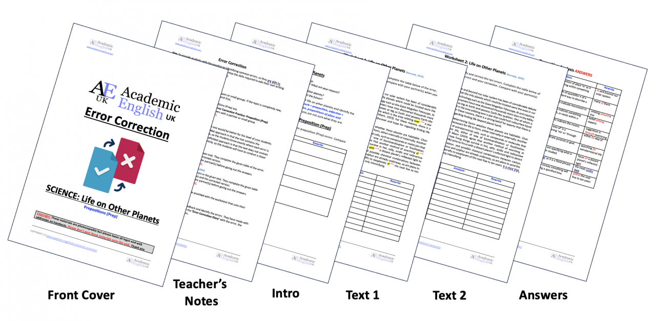 Error Correction in Writing - Academic English UK